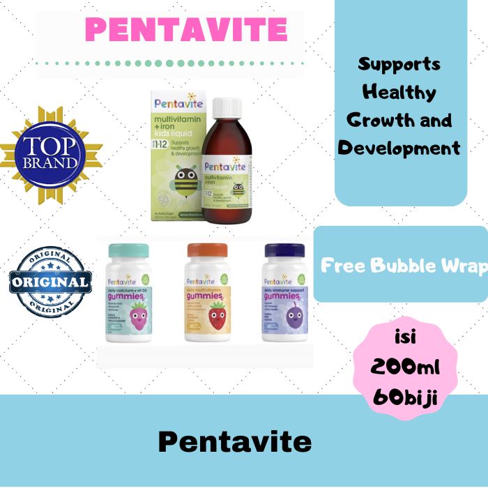 Jual [Promo] Pentavite Multivitamin +iron kids Liquid 200ml vitamin ...