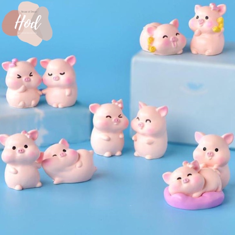Jual Ornamen Babi Topper Pig Chubby Hiasan Animal Resin Hiasan Miniatur ...