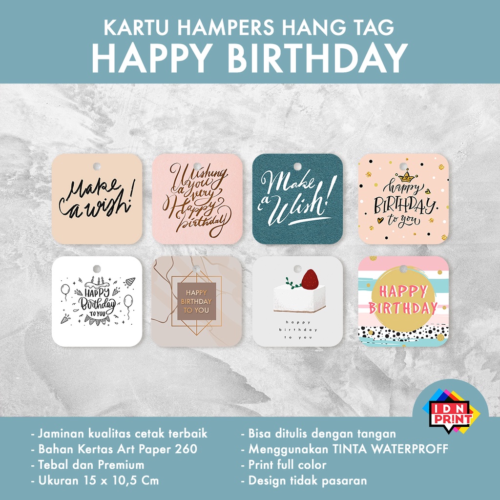 Jual KARTU HANG TAG HAPPY BIRTHDAY - KARTU HANGTAG ULANG TAHUN - KARTU ...