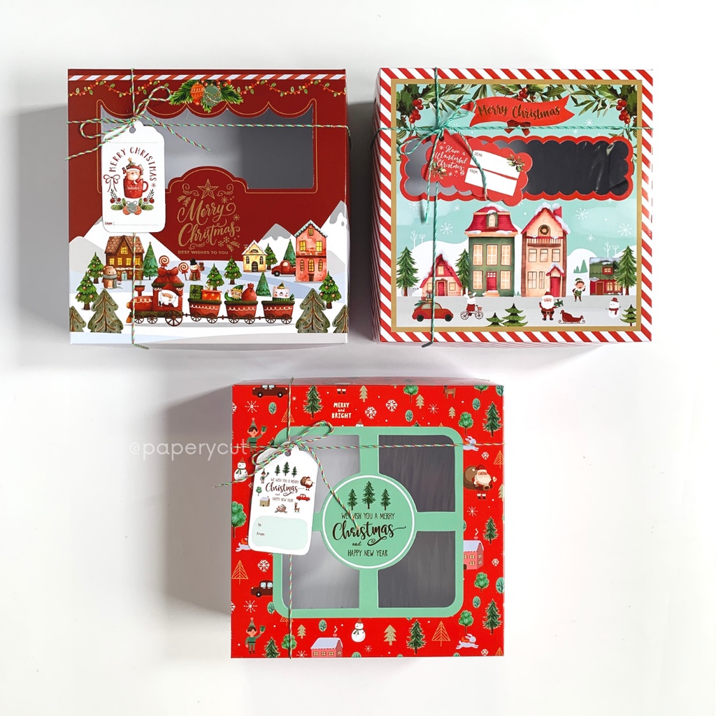 Jual Box Dus Kotak Packaging Hampers Kue Cookies - Natal P 22 L 22 T 6 ...