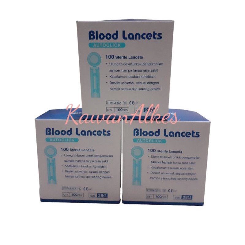 Jual blood lancets onemed 28g / jarum lancet isi 100 pcs | Shopee Indonesia