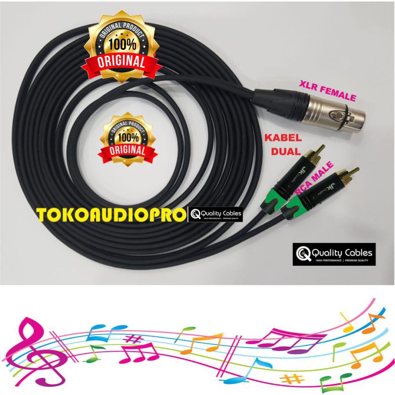 Jual Kabel Audio XLR Female to Dual RCA Kabel Audio RCA-Canon Cewek XLR ...
