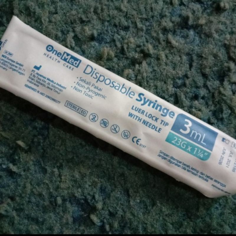 Jual Suntikan spoit 3cc 3ml onemed syringe disposable spuit pcs | Shopee Indonesia
