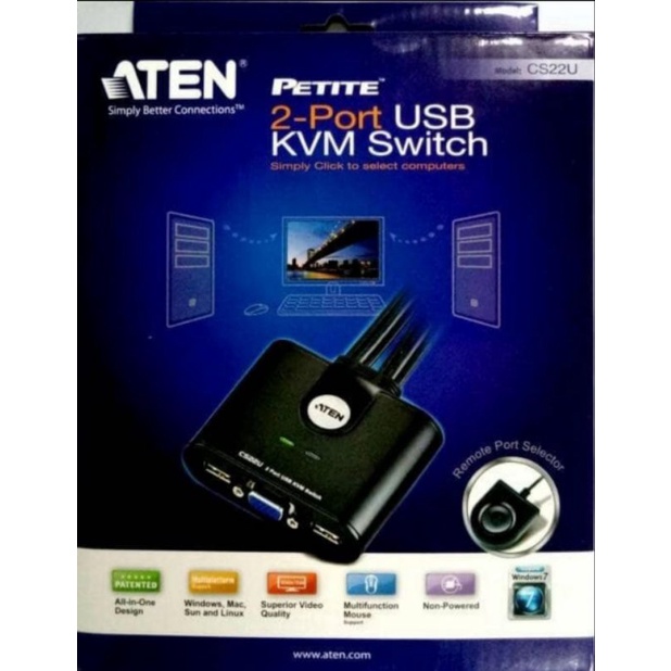 Jual ATEN CS22U KVM 2 CPU 1 Monitor (MASTER DEALER ATEN) | Shopee Indonesia