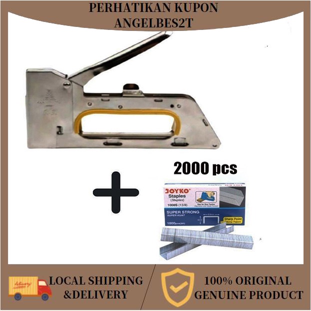 Jual Stapler Tembak Gun Tacker + Isi atau Refil 13/8 Stapler Jok ...