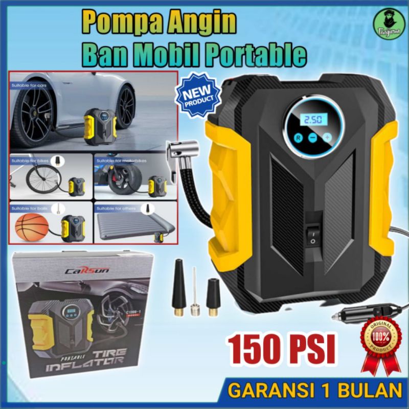 Jual PROMO Pompa Angin Ban Portable Air Compressor Inflator Pump 150 ...