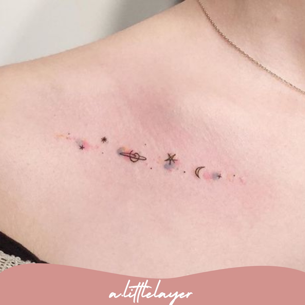 Jual B Korean Tattoo Space Tattoo tato luar angkasa tato planet unicorn ...