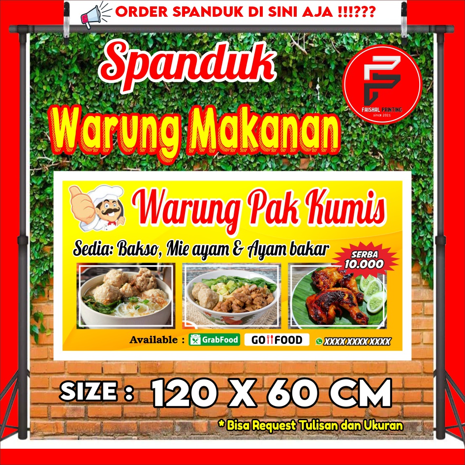Jual Spanduk Warung Makanan / Banner Kedai Makanan / Spanduk Makanan ...
