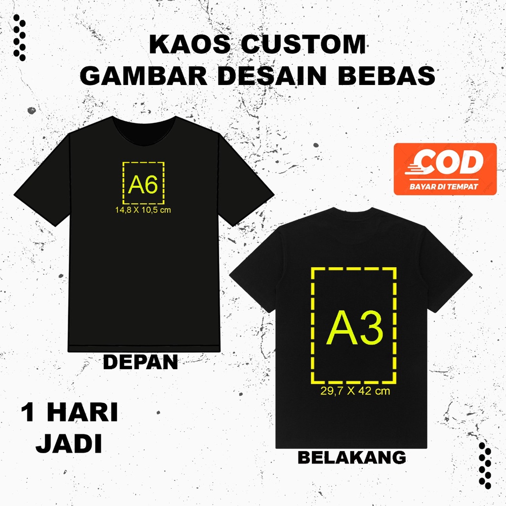 Jual [Dua Sisi] Kaos Sablon Custom Foto/Gambar Desain Sendiri Sablon ...
