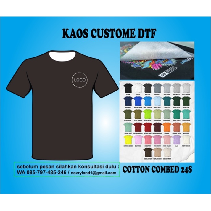 Jual STY SHP T-SHIRT KAOS SABLON CUSTOME DTF LOGO DADA / COTTON COMBED ... Jual STY SHP T-SHIRT KAOS SABLON CUSTOME DTF LOGO DADA / COTTON COMBED ...