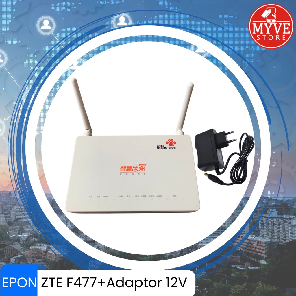 Jual EPON ZTE Onu F477 plus Adaptor 12V | Shopee Indonesia