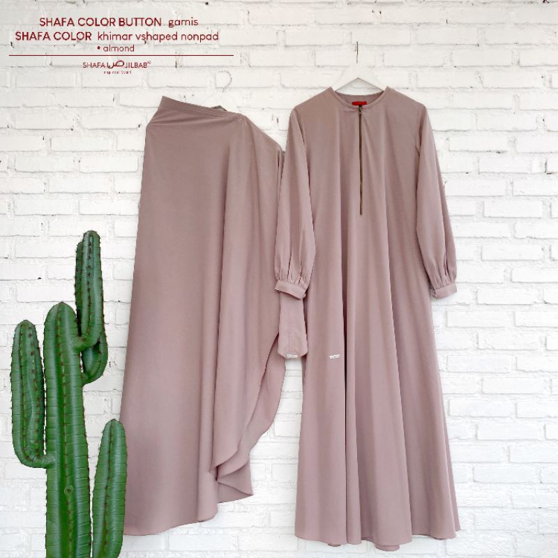 Jual Shafa Color Button Series (ALMOND) Shafa Jilbab | Shopee Indonesia
