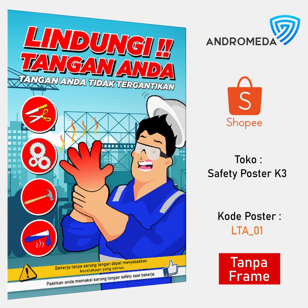 Jual Safety Poster K3 : Lindungi Tangan Anda | Shopee Indonesia