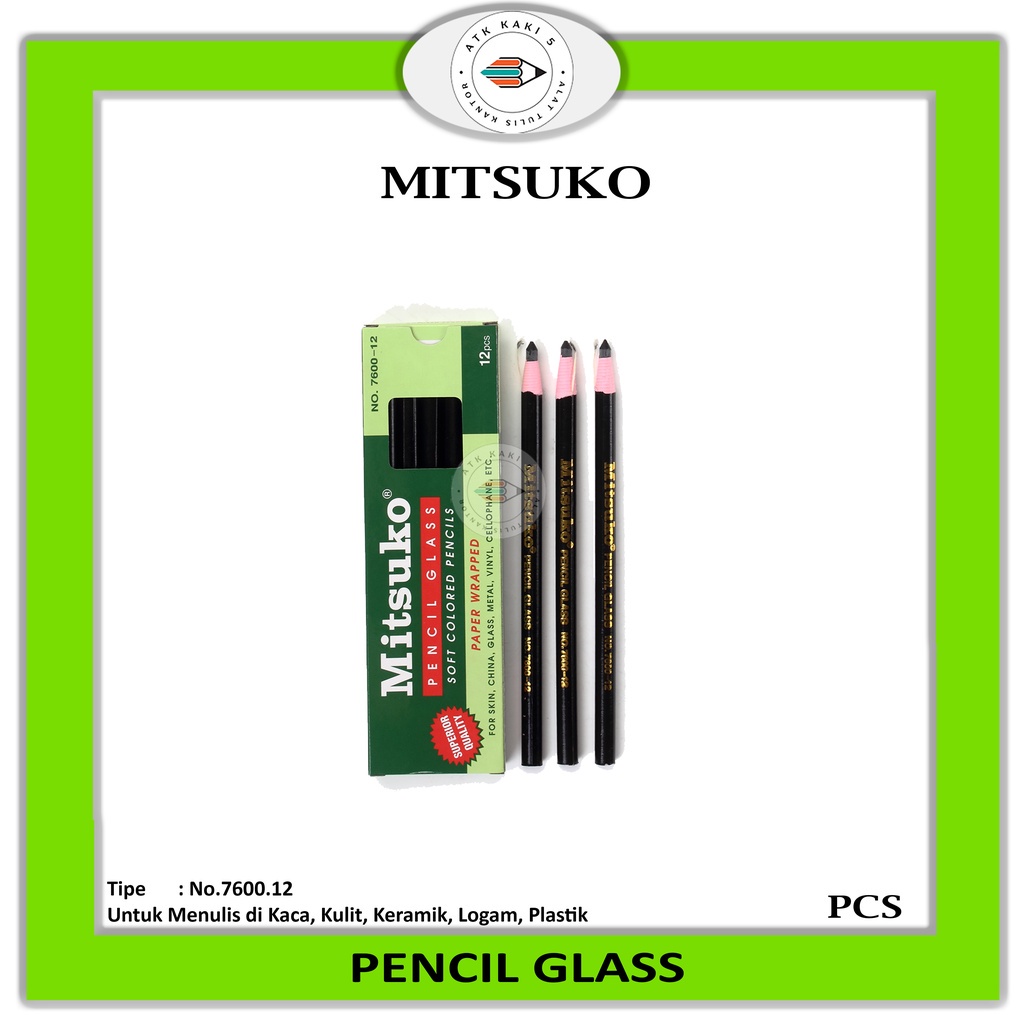 Jual MITSUKO - Pencil Glass / Pensil Kaca Mitsuko Hitam -Pcs | Shopee ...