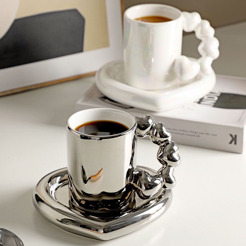 Jual Set [ Mug + Piring ] Keramik | Cangkir Kopi Susu | Ceramic Piring ...