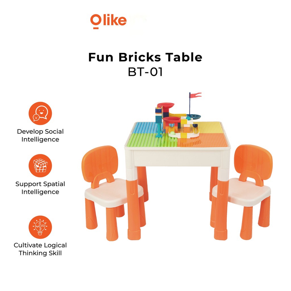 Jual OLIKE Fun Bricks Table Mainan Balok/Lego Anak Edukasi Serba Guna ...