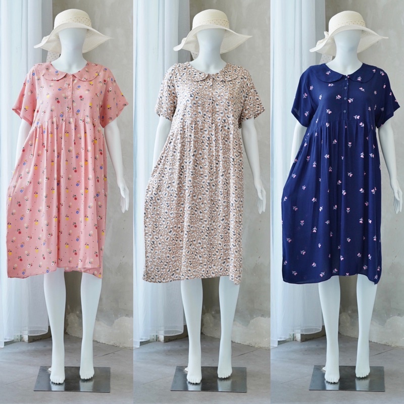 Jual Candy dress | Daster kerah rebah / kerah kupu Ld 110cm, Pb 105 cm ...