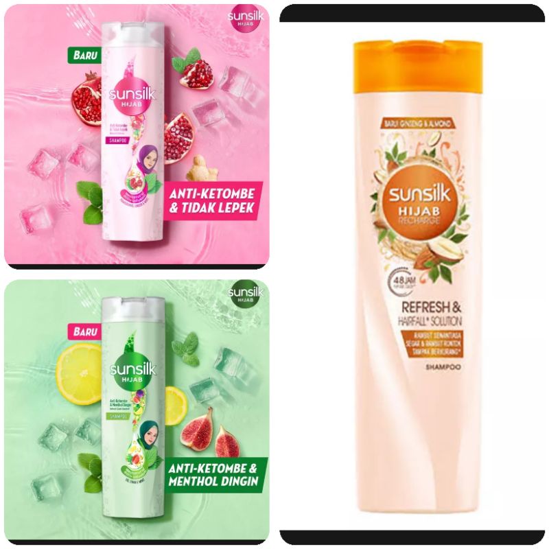 Jual Sunsilk Shampoo Hijab Refresh 170mL 320mL 300 mL Varian | Shopee ...