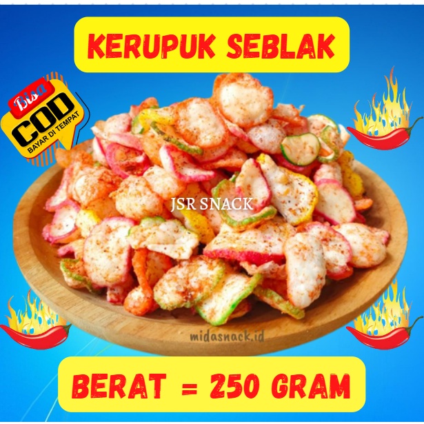 Jual KERUPUK SEBLAK KERING KERUPUK SEBLAK BANTET RASA PEDAS DAUN JERUK ...