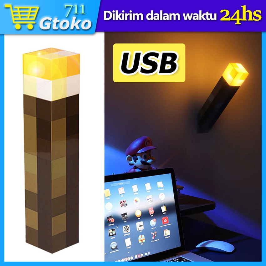Jual Light Up Minecraft Torch / Dinding Lampu Minecraft Nightlight ...