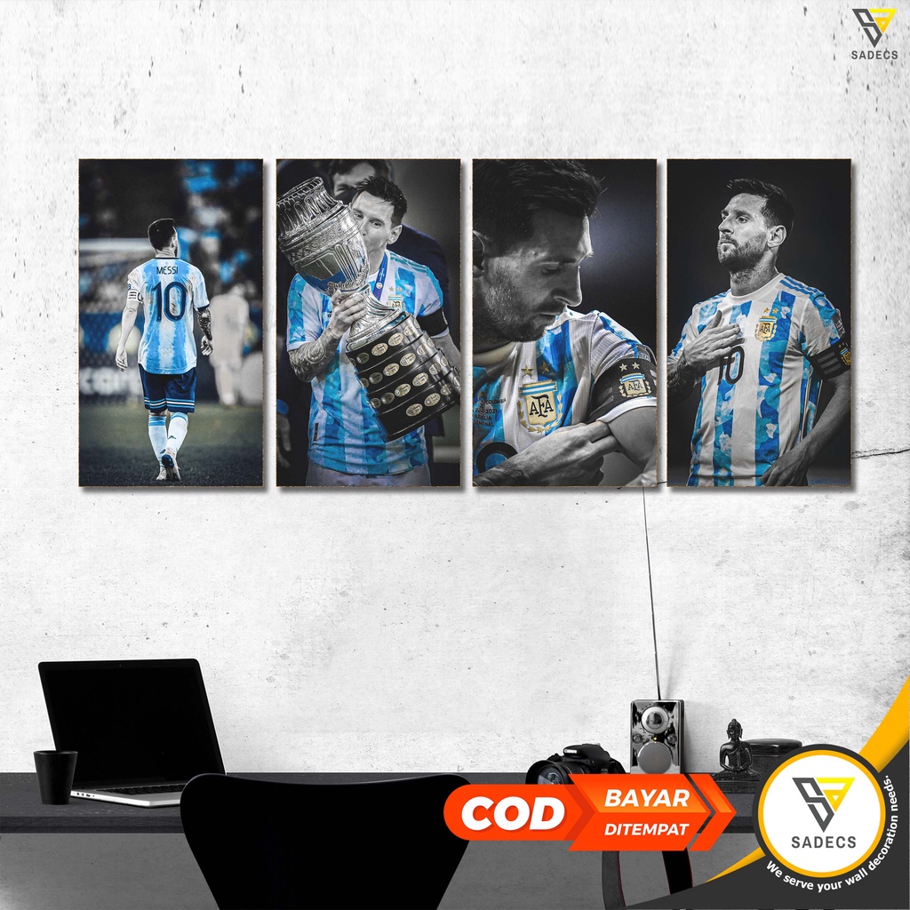 Jual SADECS - Pajangan Hiasan Dinding Kamar Poster Kayu LIONEL MESSI ...
