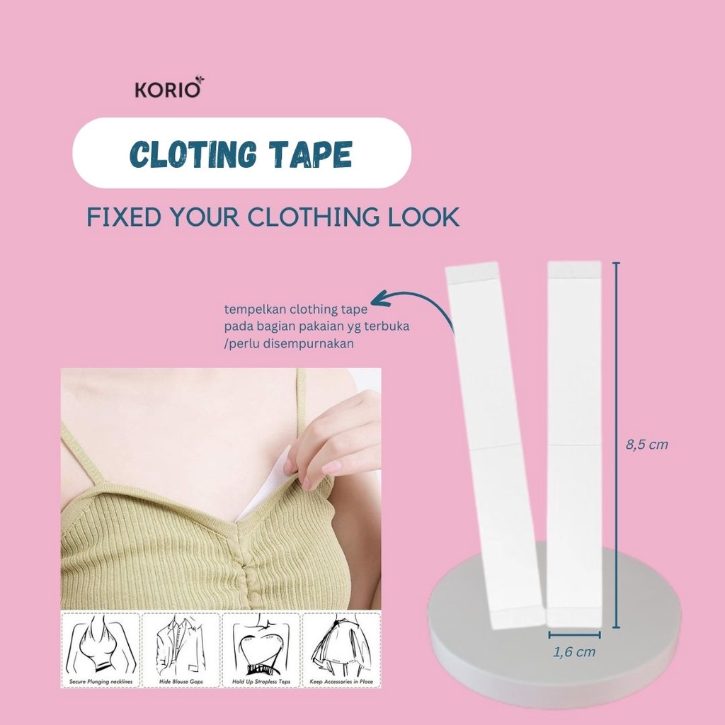 Jual KORIO Clothing Tape | Fashion Tape | Safety Tape | Double Tip Baju ...