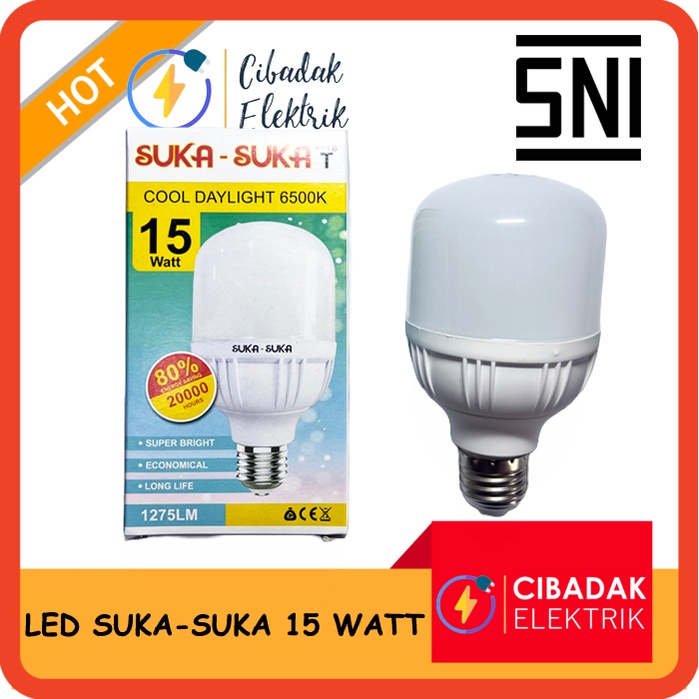 Jual LAMPU BOHLAM LED BULB 15 WATT SUKA SUKA / LED BULB 15W / LED TBULB | Shopee Indonesia
