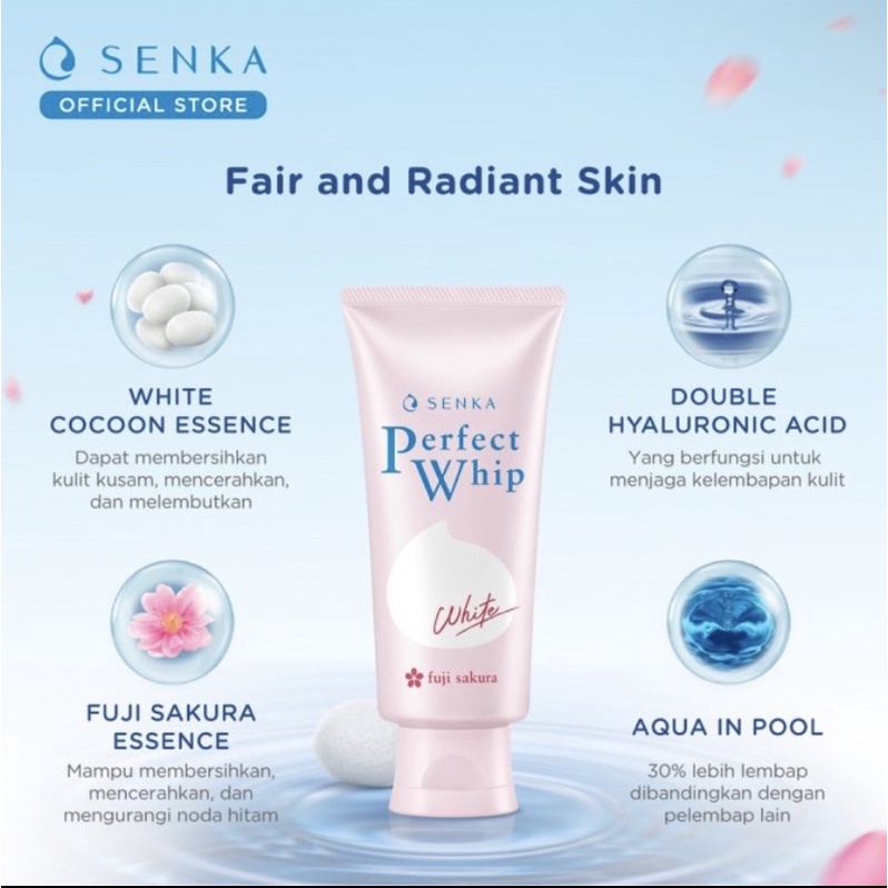 Jual SENKA - Perfect Whip Fuji Sakura Facial Foam Face Wash 100g ...
