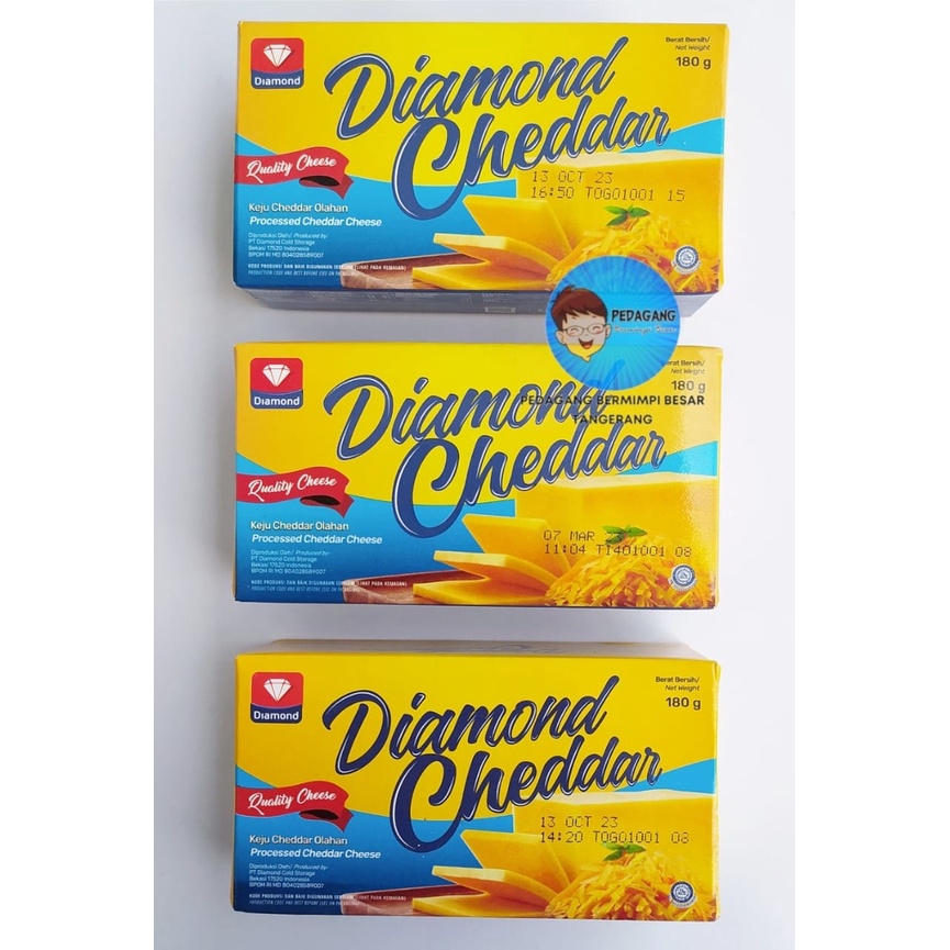Jual KEJU DIAMOND CHEDDAR CHEESE 180 GRAM | Shopee Indonesia