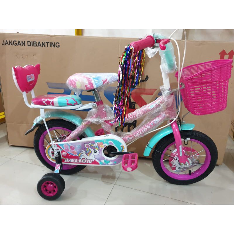 Jual Sepeda Anak Sepeda Mini 12 inch VELION ( PINK ~ TOSCA ) ( KUDA ...
