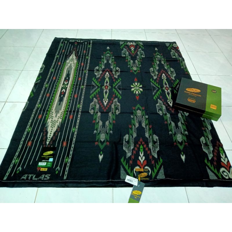 Jual SARUNG ATLAS SUPER PREMIUM MOTIF BHS HITAM EXCELLENT PRODUKSI ...