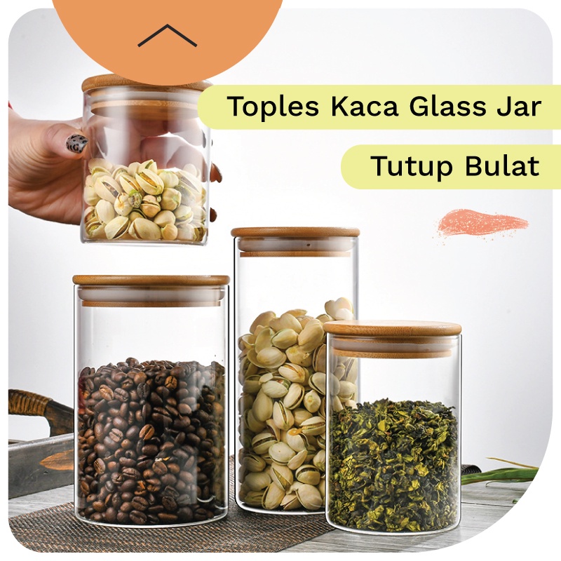 Jual Toples Kaca Bulat Storage Jar Borosilicate Kedap Udara EL HOME ...