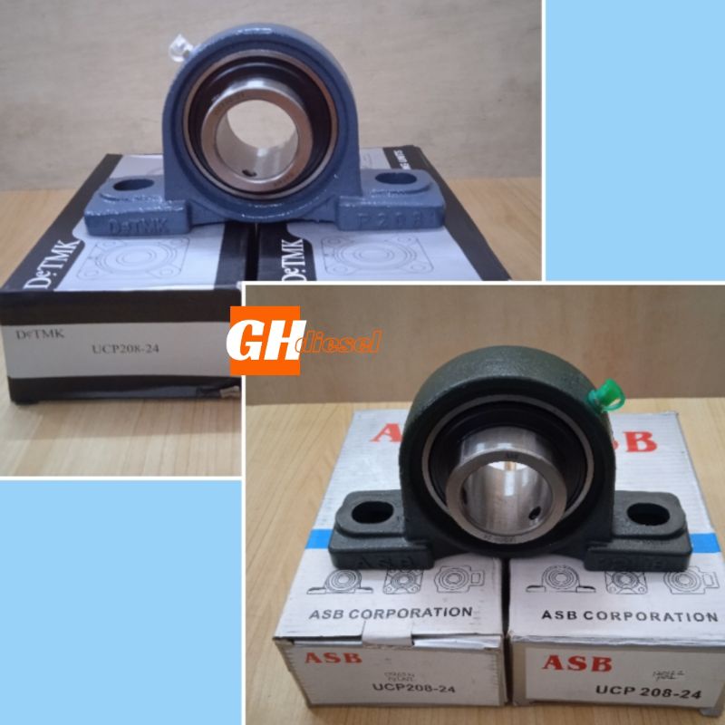 Jual pillow block bearing klaker duduk UCP 208 - 24 as 38 mm merek ASB , DETMK | Shopee Indonesia