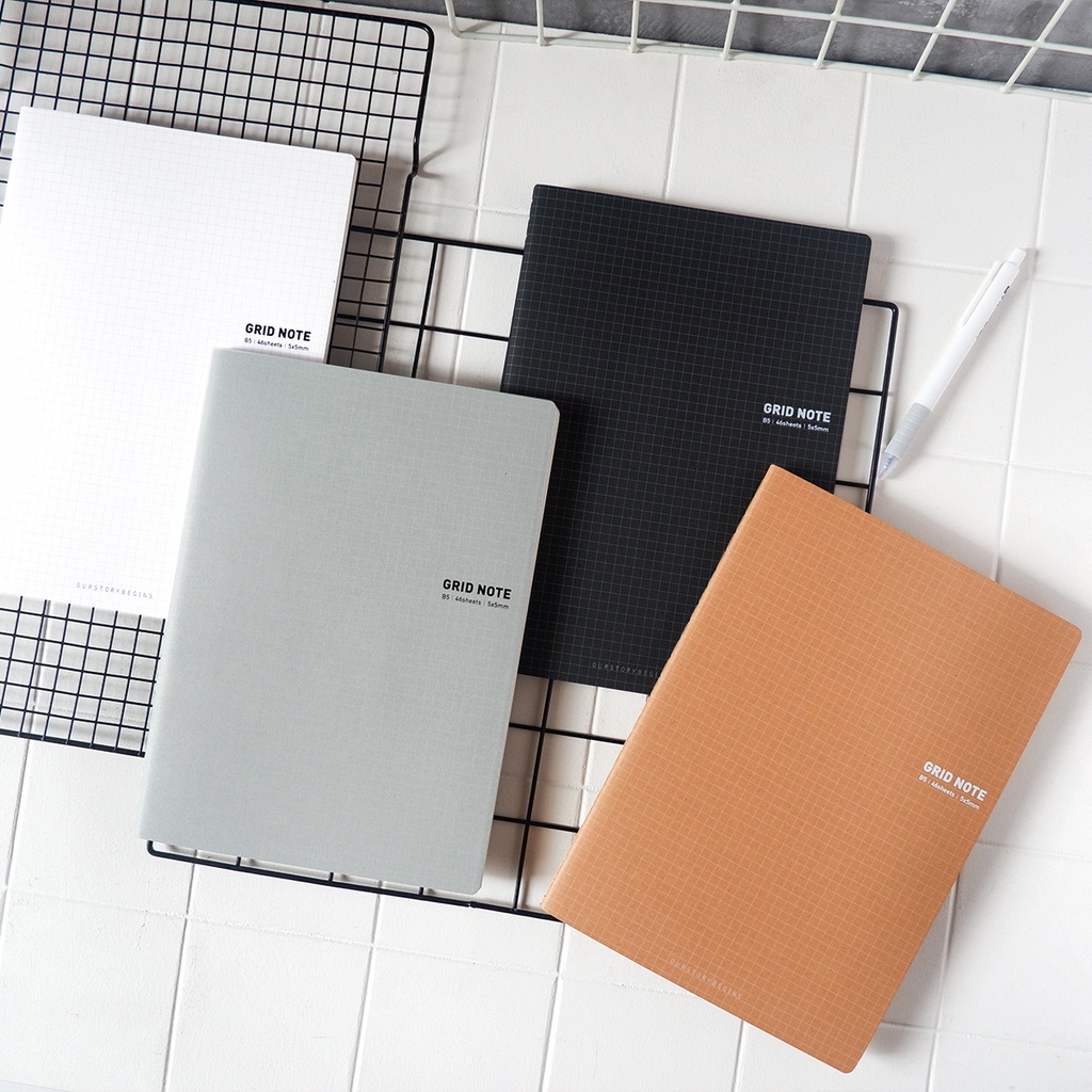 Jual Buku Kotak Kotak Grid Note Minimalist Grid Notebook B5 Ukuran ...