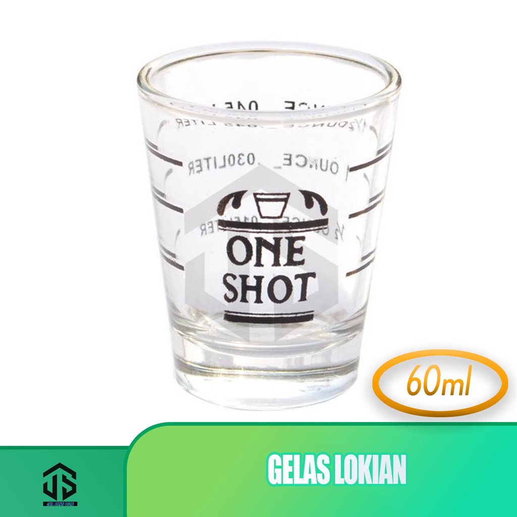 Jual GELAS TAKAR SLOKI ESPRESSO SINGLE - DOUBLE SHOOT KACA TEBAL 60 ML ...