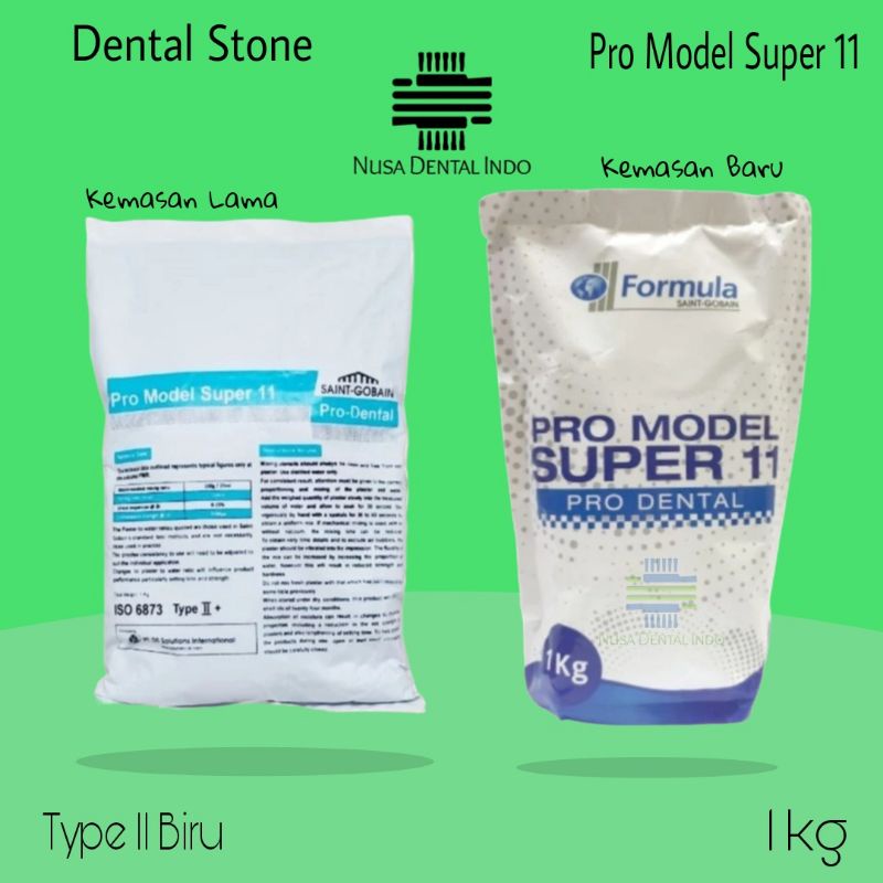 Jual Dental Gips Stone Maldano Pro Model Super 11 Type II Biru Bahan ...