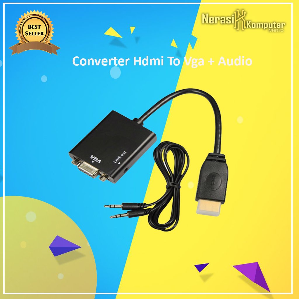 Jual Converter Hdmi To Vga + Audio / Kabel Hdmi -Vga Line Out | Shopee Indonesia