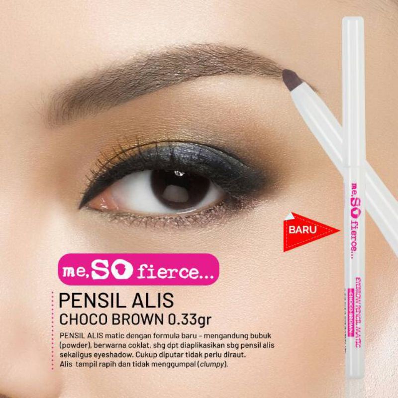 Jual ME SO FIERCE Eyebrow Pensil Alis Matic Choco Brown | Shopee Indonesia