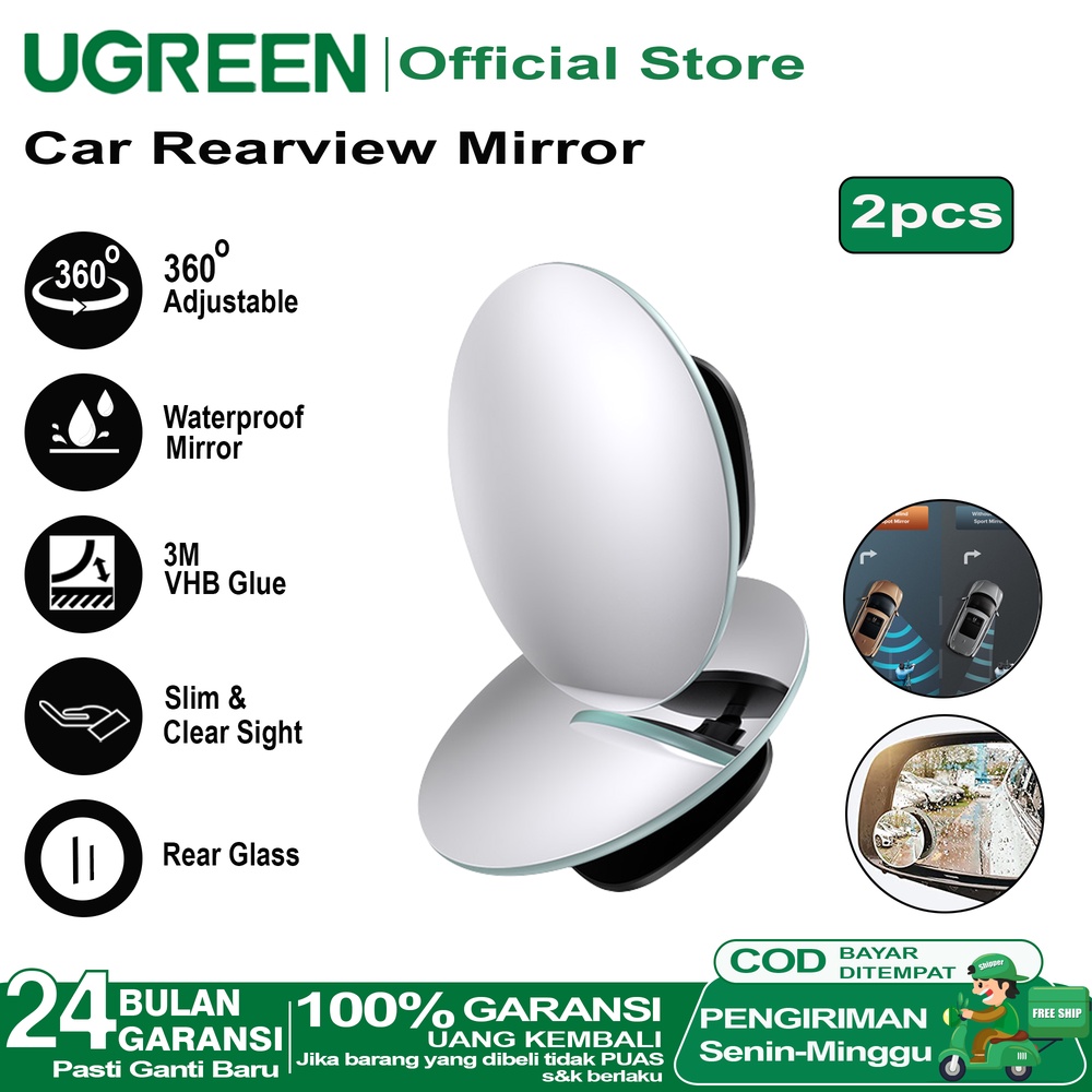 Jual Kaca Spion Mini BlindSpot Mirror UGREEN Kaca Cembung Waterproof ...