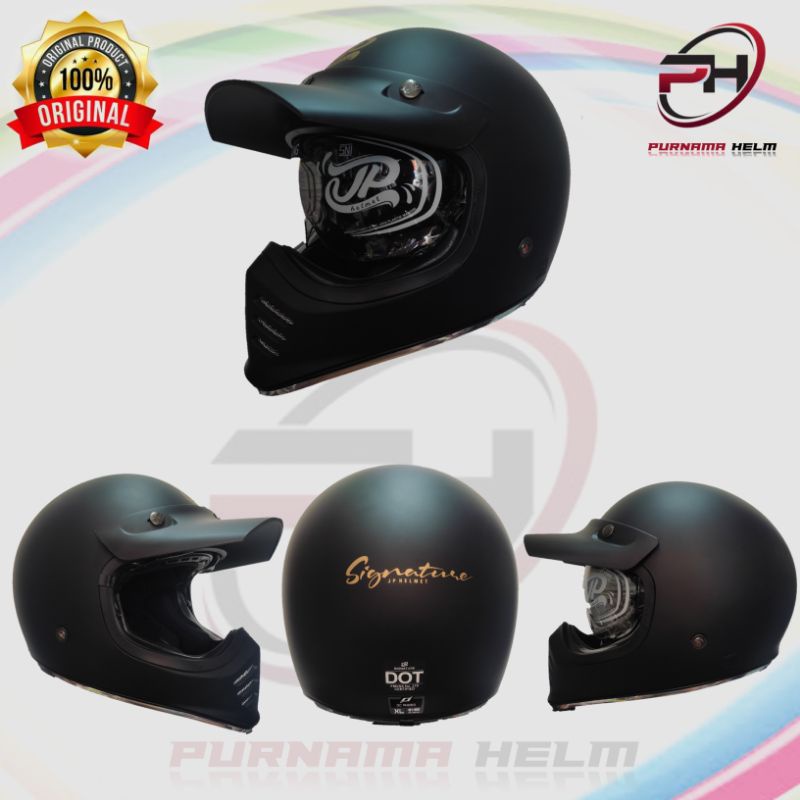 Jual HELM CAKIL SIGNATURE RETRO JP CLASSIC KEREN HITAM DOFF | Shopee ...