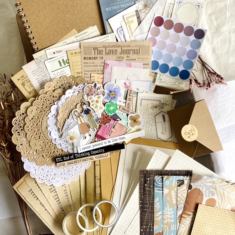 Jual 150++pcs Journal kit ver.3 Big bundle Vintage + note book / Bujo ...