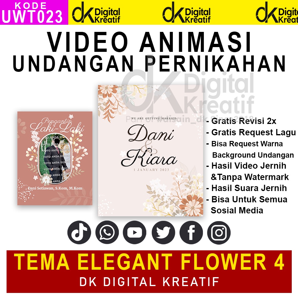 Jual Undangan Pernikahan Online Video Animasi Tema Flower Bunga By DK ...