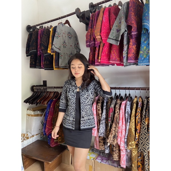 Jual blazer tenun endek full furing | Shopee Indonesia