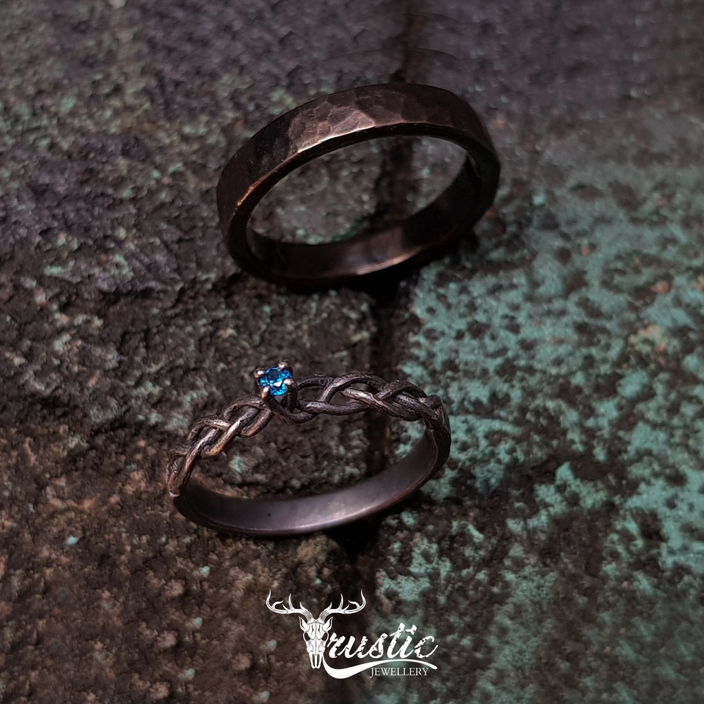 Jual CINCIN NIKAH TUNANGAN RUSTIC DIAMOND COUPLE SILVER WANITA PERAK ...