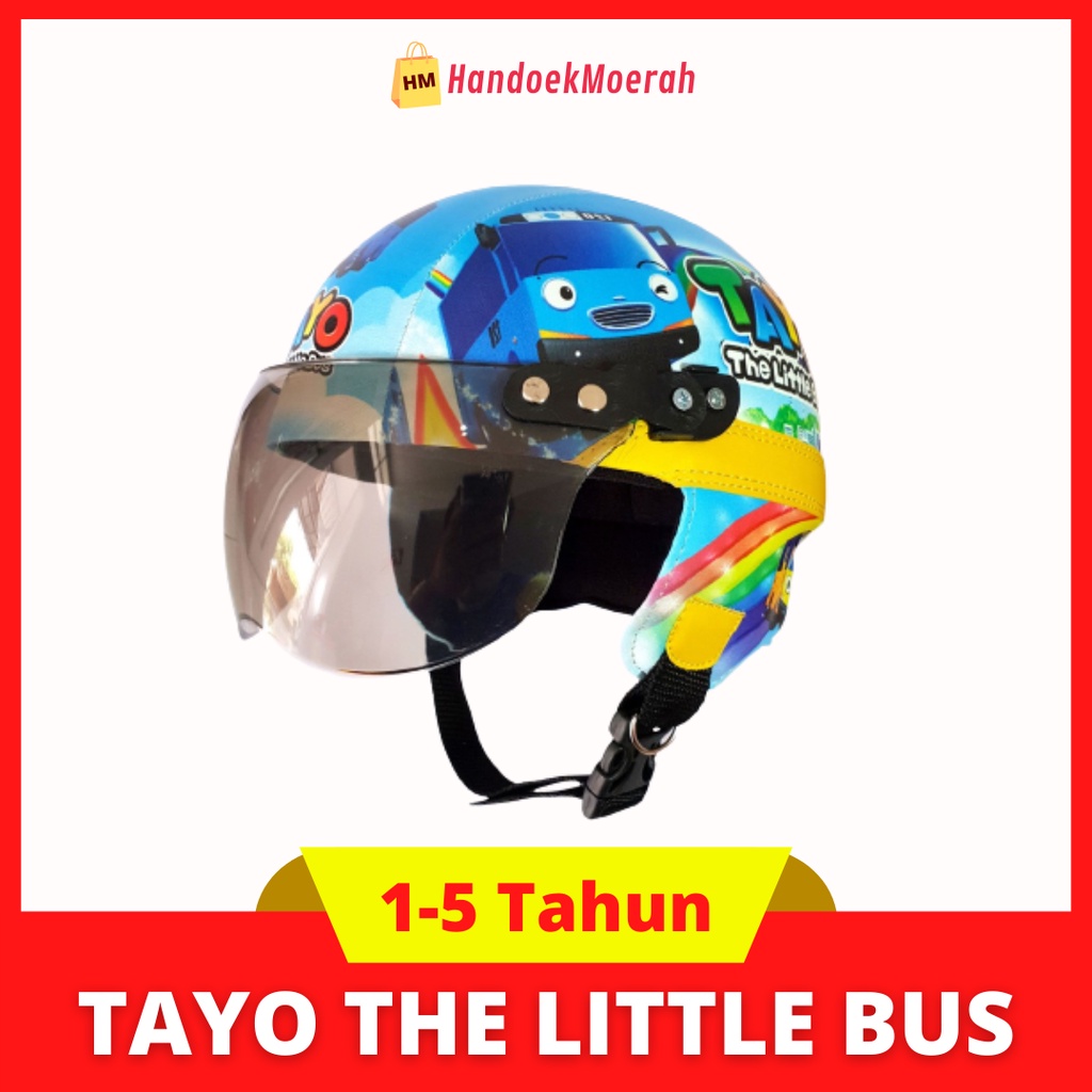 Jual Helm Anak SPECIAL RETRO TAYO THE LITTLE BUS Murah / Helmet Non SNI ...
