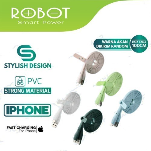 Jual KABEL DATA ROBOT RGL 100 LIGHTNING USB FOR IPHONE 2.1A 1M | Shopee ...