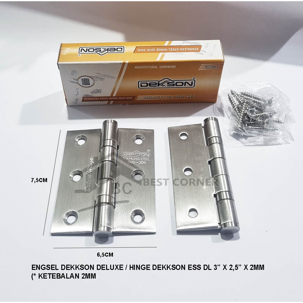 Jual ENGSEL DEKKSON / HINGES DELUXE 3 INCH x 2,5 INCH Tebal 2mm ...