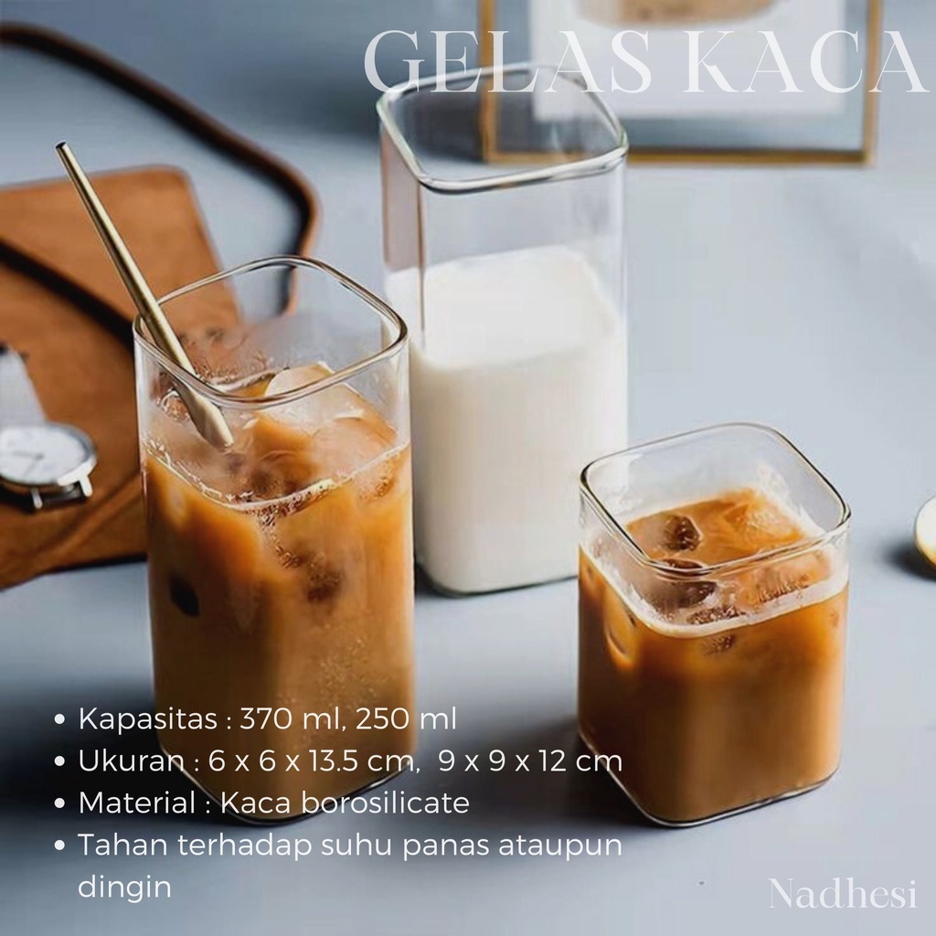Jual Gelas Kaca Kotak Unik / Gelas Kopi Teh Jus Minuman 250 - 3700 ml | Shopee Indonesia
