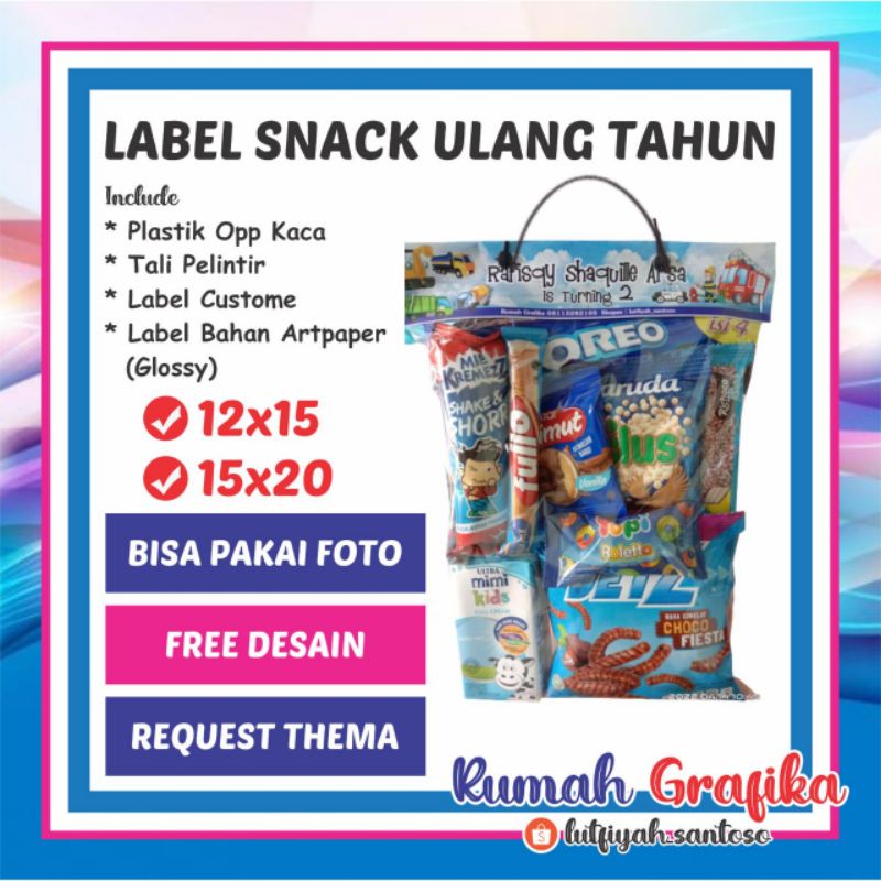 Jual Label Plastik Snack Ulang Tahun - Tas Jajan Ultah Murah PLASTIK ...