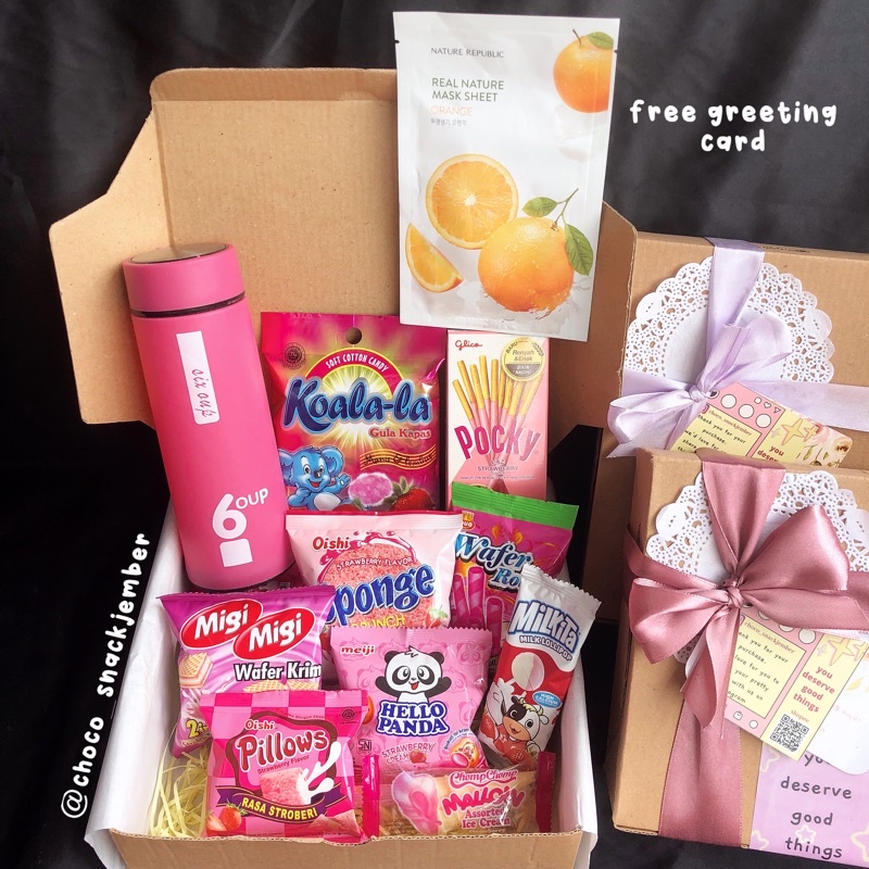 Jual Serba pink (FREE FOTO POLAROID) Hampers snack ulang tahun - hadiah ...